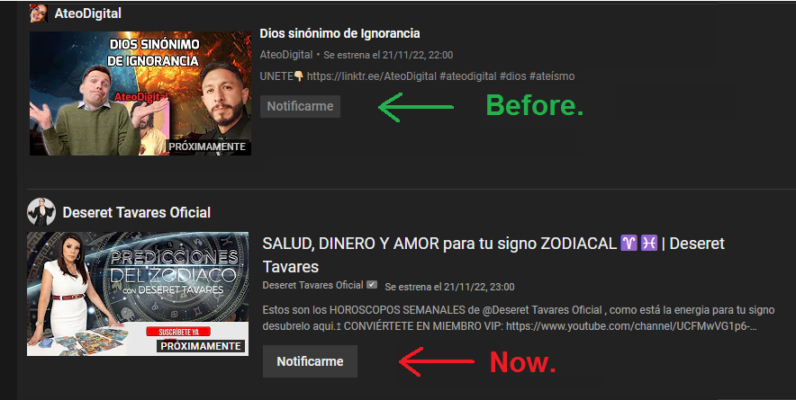 The "notify me" button now is using a new bigger appearance which could ...