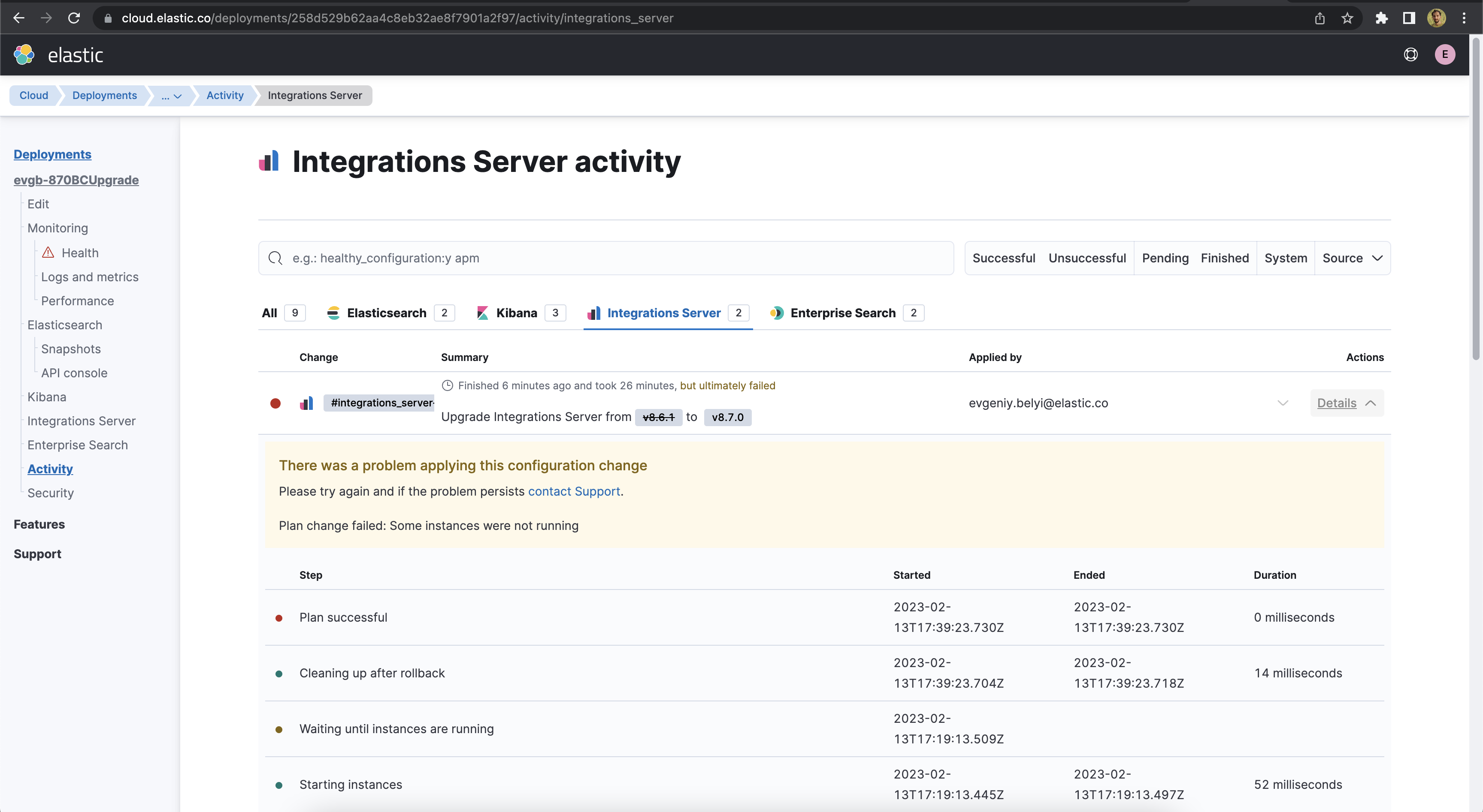 [Cloud Security] Fleet server breaks upon upgrade from 8.6 to 8.7 with existing KSPM integration ...
