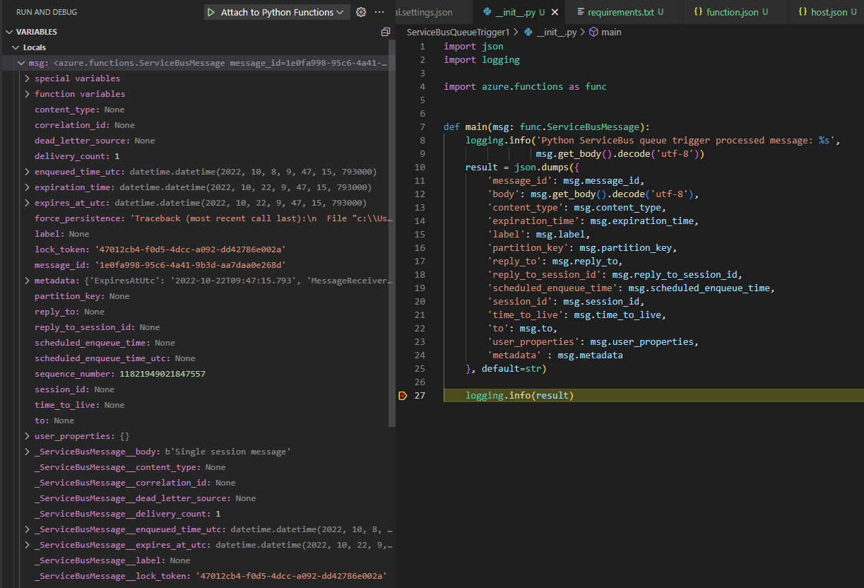 partition_key not showing up in azure.functions.ServiceBusMessage · Issue #2283 · Azure/Azure ...
