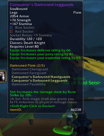 [Item/Loot] Set bonus of DK t8 tanking tier · Issue #3565 · WoWManiaUK ...