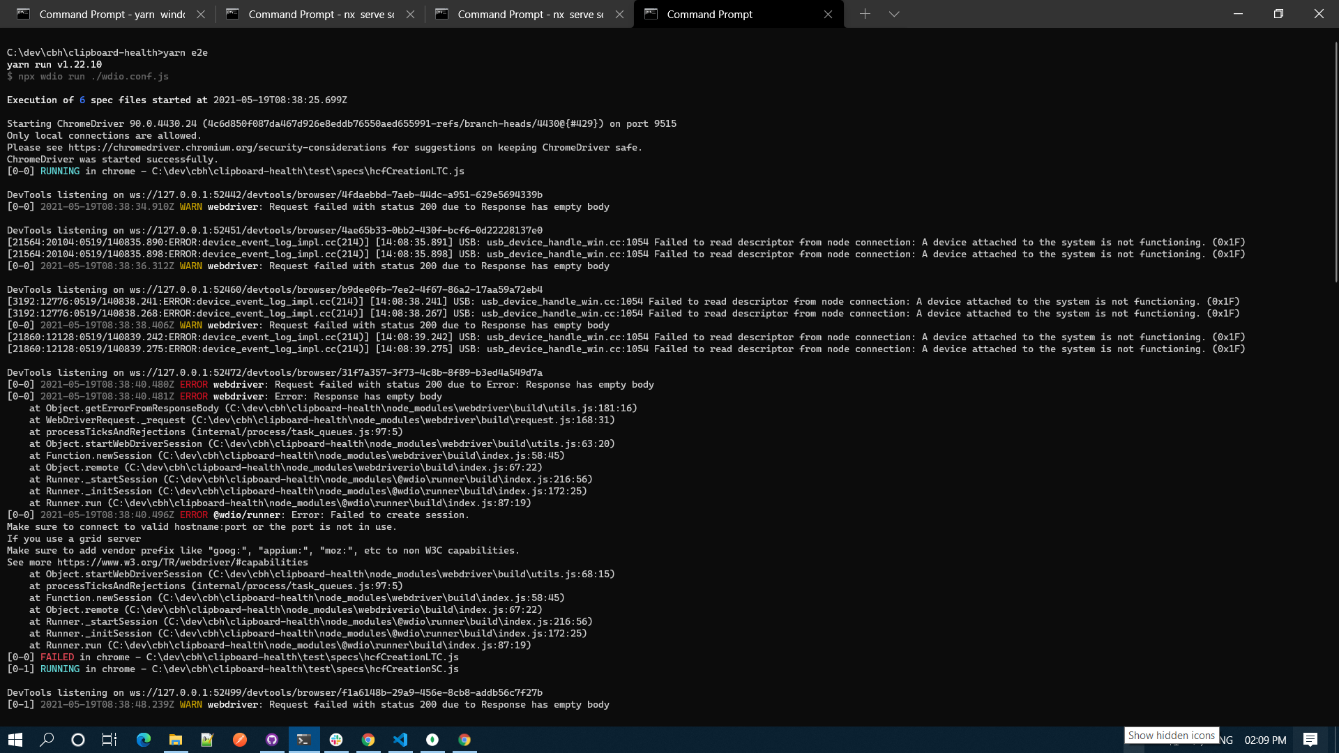 ERROR webdriver: Request failed with status 200 due to Response has empty body · Issue #6881 ...