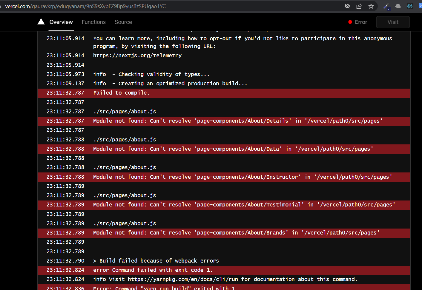 Unable To Deploy Nextjs Site With Absolute Imports Using Jsconfigjson · Vercel Nextjs