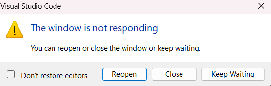 Windows not responding on starting VS Code and eventually freezes. · Issue #182469 · microsoft ...