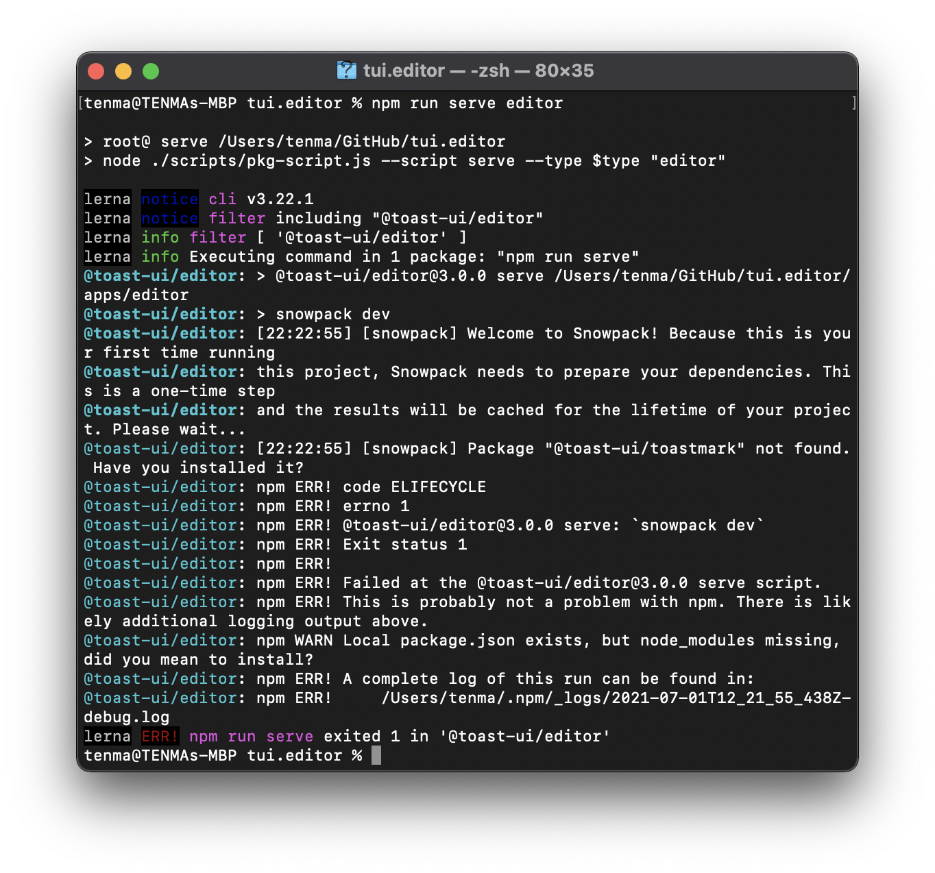 Got error when run serve tui.editor 3.0 · Issue #1629 · nhn/tui.editor ...