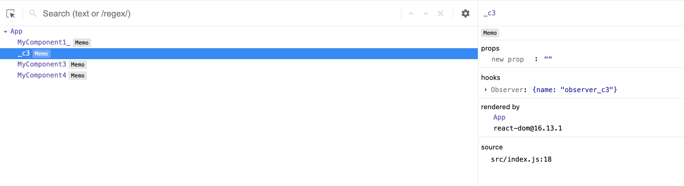 Using const MyComponent = observer((props) => to create observer component makes unnamed ...