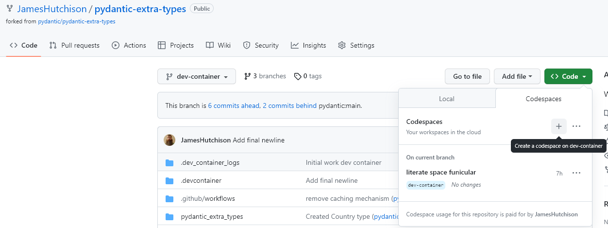 Add A Dev Container Configuration · Issue 5437 · Pydantic Pydantic · Github