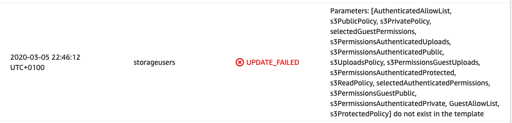 Getting Updatefailed On Storage Update While Adding Trigger · Issue 3598 · Aws Amplifyamplify 