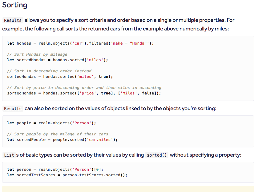 Results.sorted documentation incorrect. · Issue #1644 · realm/realm-js · GitHub