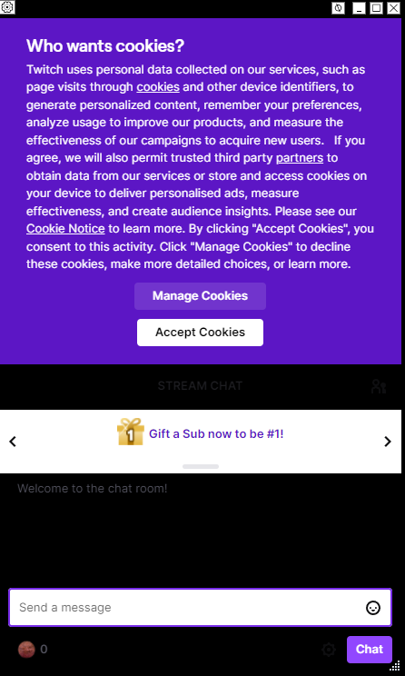 Unable to accept cookies · Issue #156 · baffler/Transparent-Twitch-Chat-Overlay · GitHub