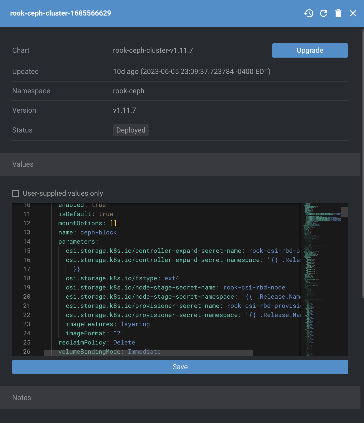 Helm release update windows contains old cached values, results in reverting user-values to old ...