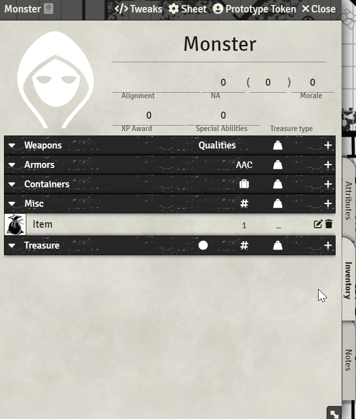 Attributes tab not displaying items added by the + button (Monster ...