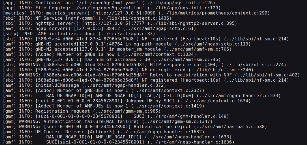 AMF does not appear to communicate with other NFs · Issue #2216 ...