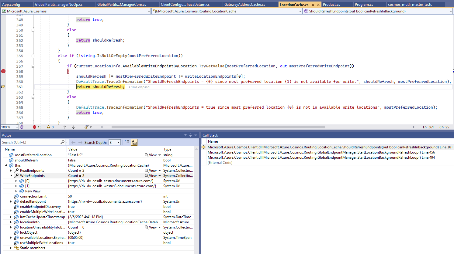 Multi Region Writes Enabled Cosmosdb And Location Caching Behavior Issue · Issue 3692 · Azure 3646