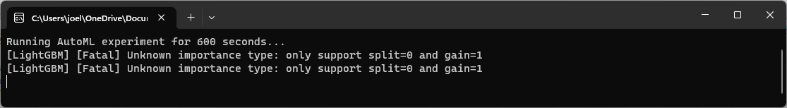 Lightgbm Fatal Unknown Importance Type Error Using Mlnet Api · Issue 6640 · Dotnet 7770