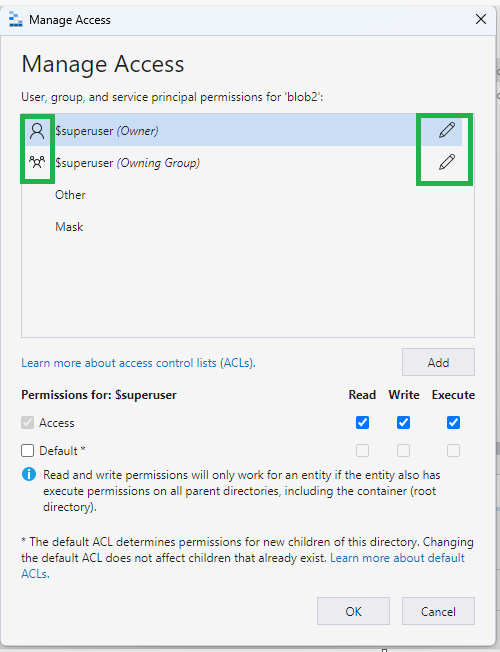 Miss icons in the 'Manage Access' dialog for one ADLS Gen2 blob container · Issue #6707 ...