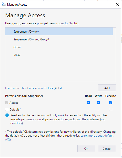 Miss icons in the 'Manage Access' dialog for one ADLS Gen2 blob container · Issue #6707 ...