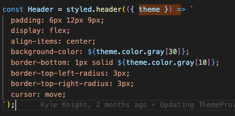 Syntax highlighting not working when using inline function as an argument(`styled ...