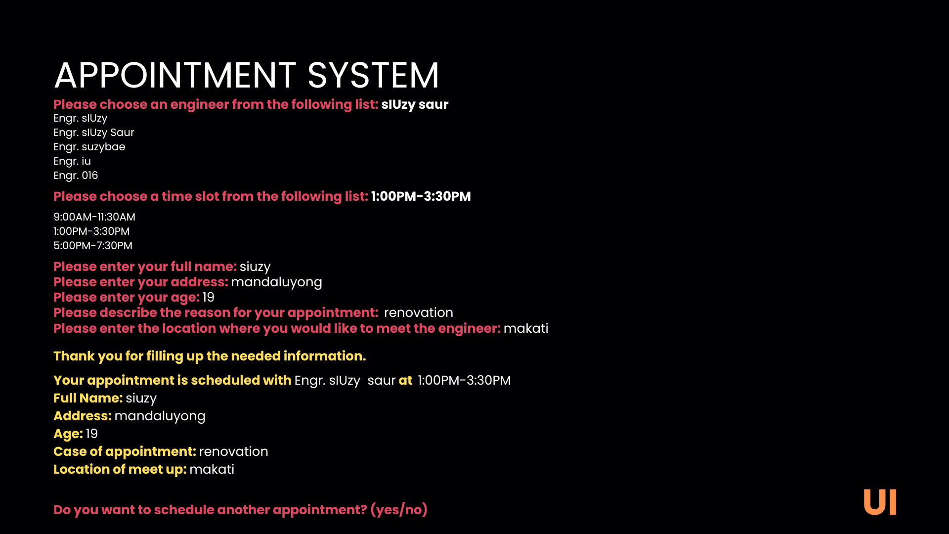 GitHub - sIUzyy/py_appointment_system: Appointment System ( no database )