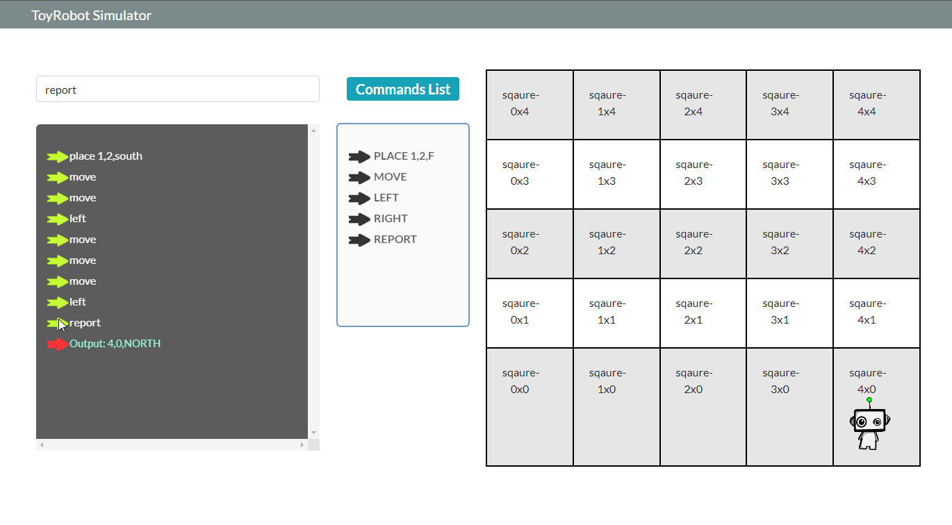 GitHub - OzairAshfaque/ToyRobot-Simulator