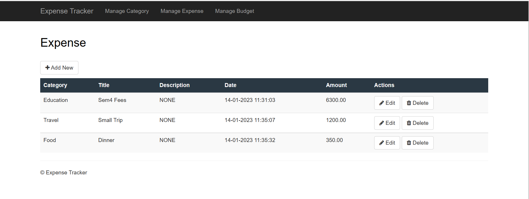 GitHub - ChiranshiParekh/ExpenseTracker: This is the Web Application in ...
