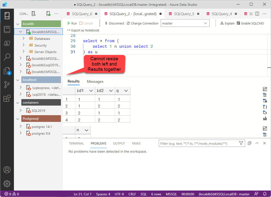 Support sub-window resizing for Results like Terminal · Issue #18919 · microsoft/azuredatastudio ...