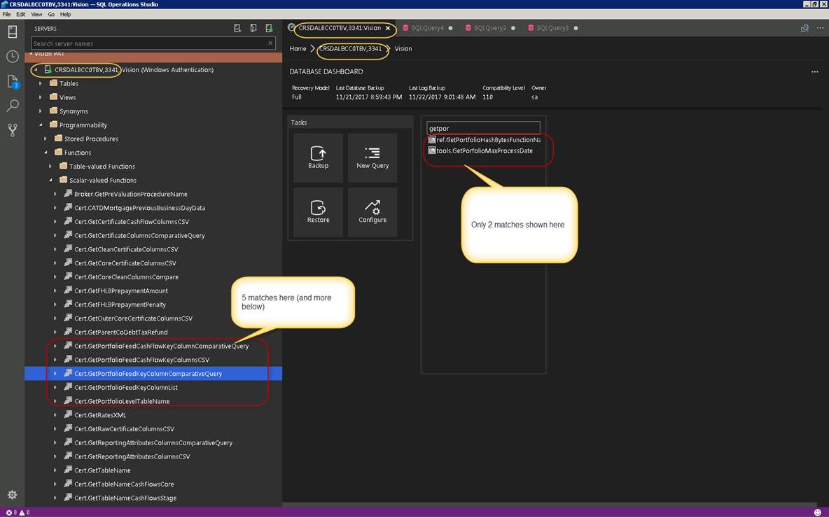 Inconsistent search results · Issue #206 · microsoft/azuredatastudio · GitHub