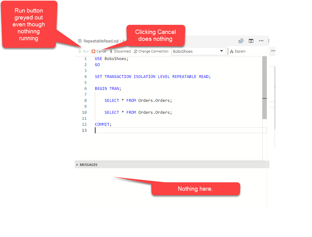 Cannot cancel and Cannot run · Issue #4682 · microsoft/azuredatastudio · GitHub