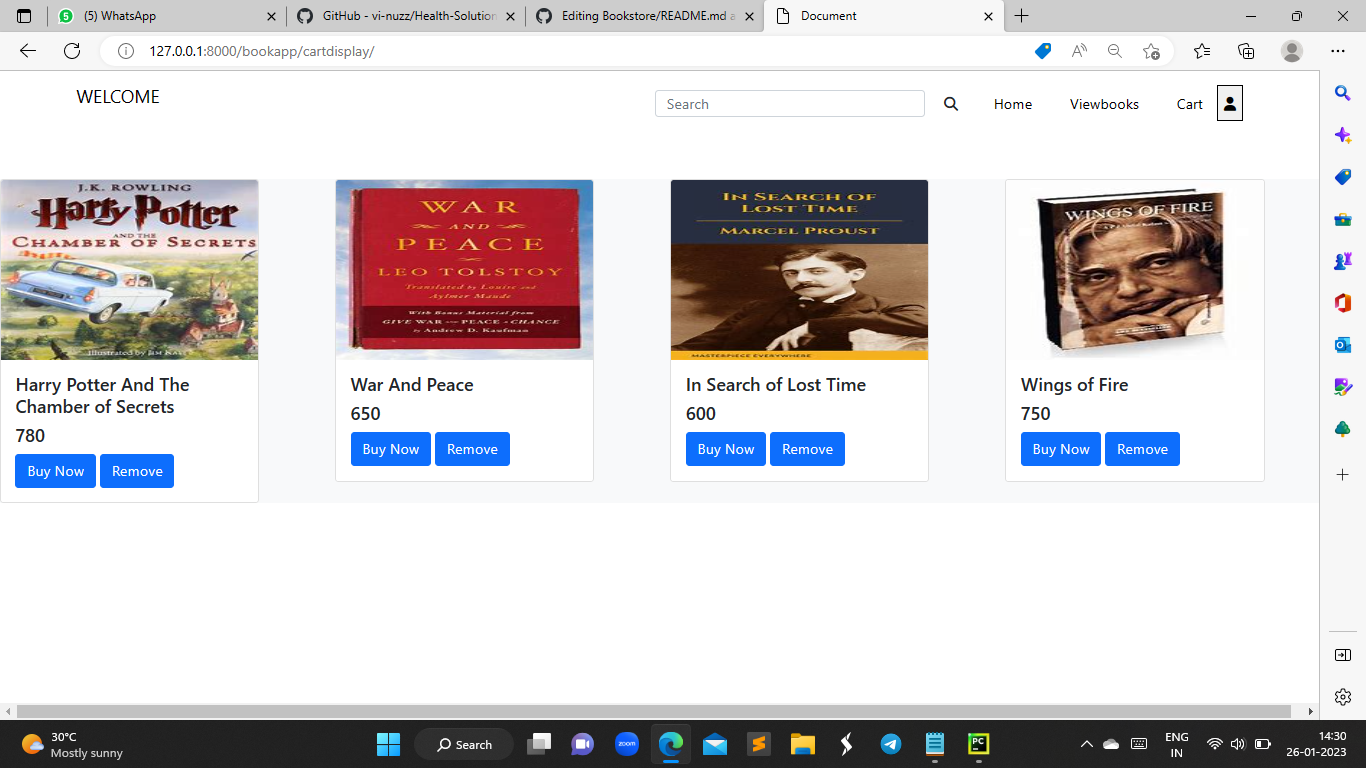 GitHub - aleena-joseph150/Bookstore: Online web application developed using Python-Django