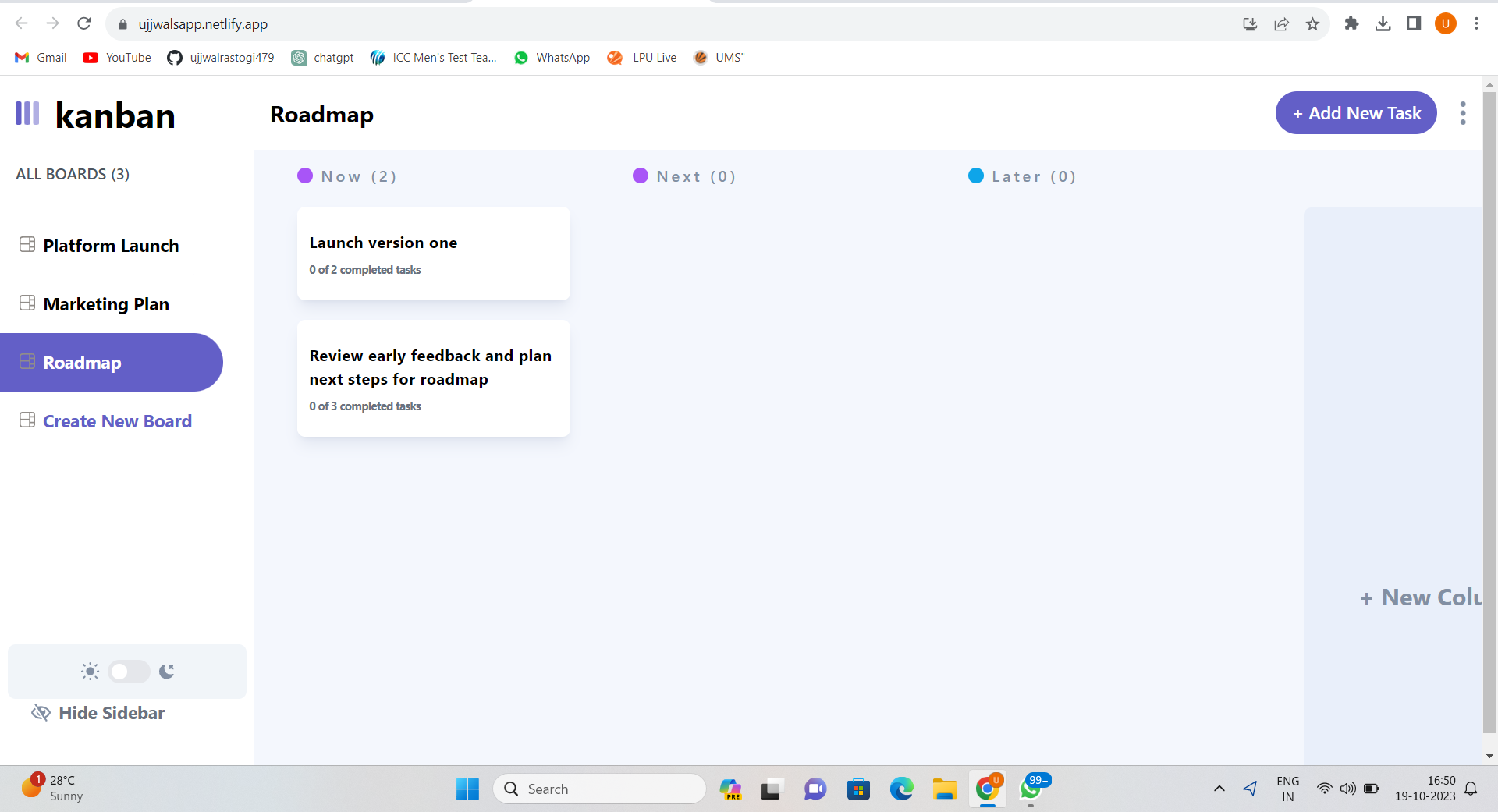 Github Thakurgopal27 Task Board Kanban
