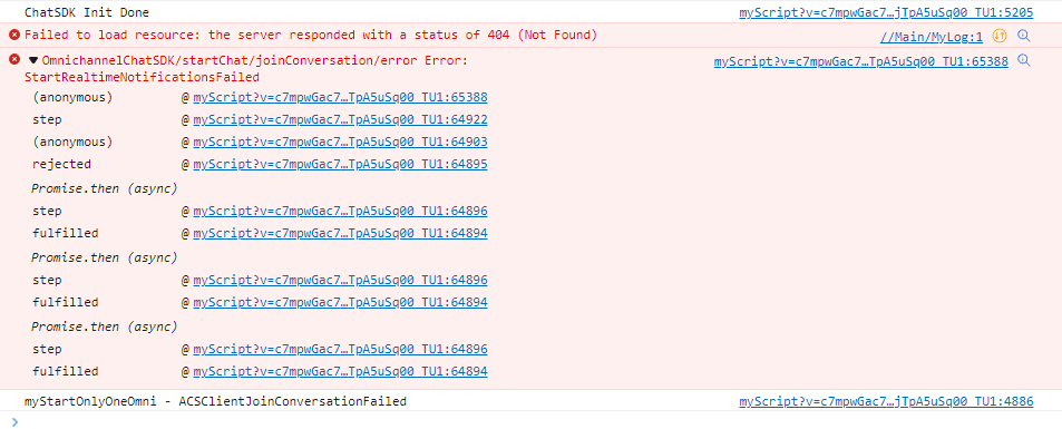 ACSClientJoinConversationFailed Error · Issue #134 · microsoft/omnichannel-chat-sdk · GitHub