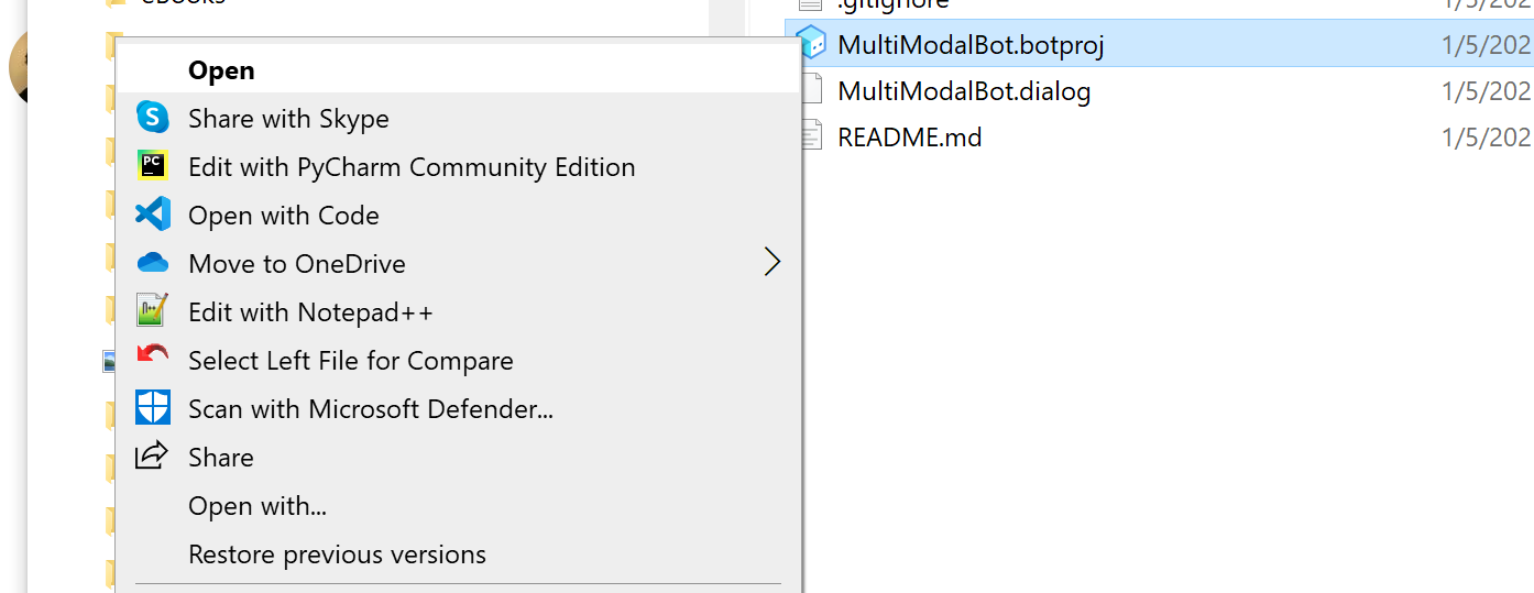 Add support to pass the botproj file to composer.exe so I can associate botproj files with ...