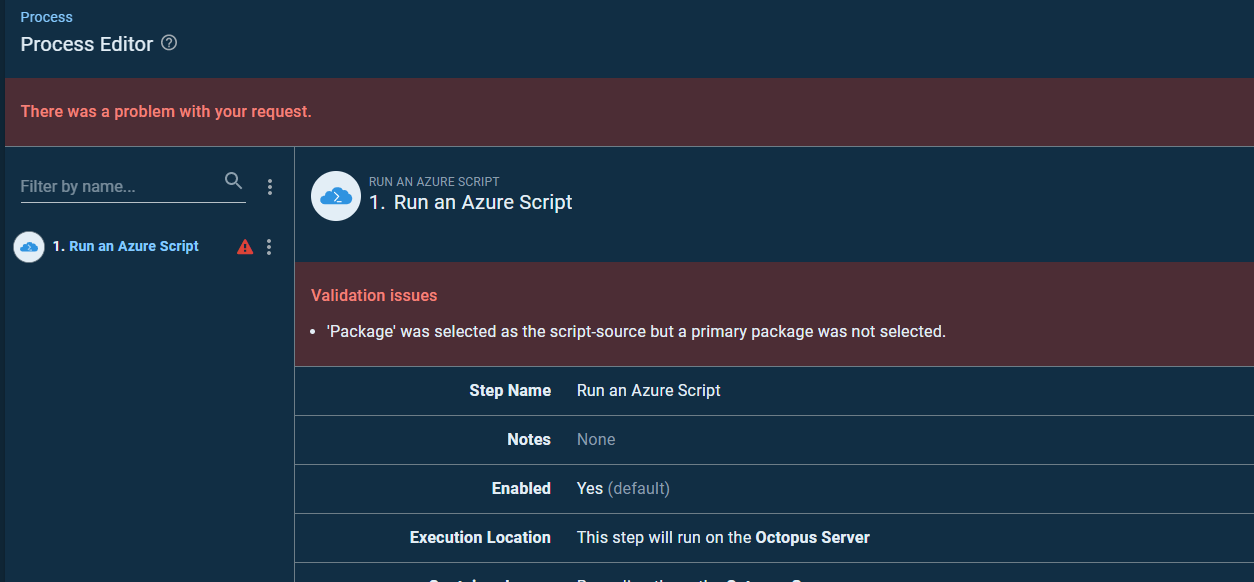 'Package' was selected as the script-source but a primary package was not selected. · Issue ...
