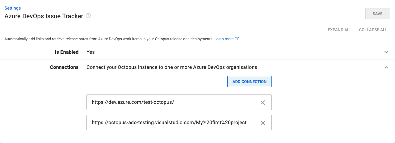 Add support for configuring multiple connection for Azure DevOps Issue Tracker integration ...