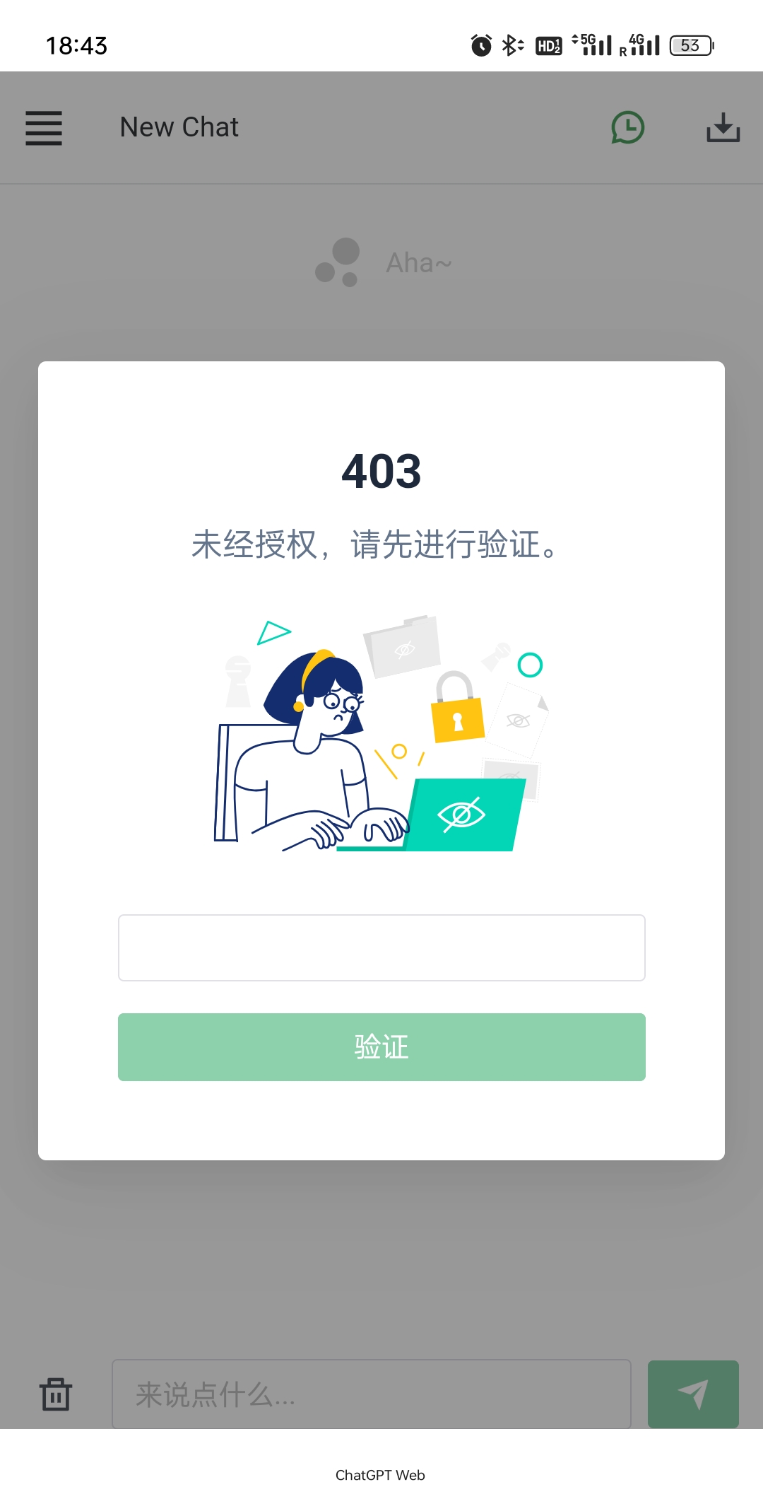 403未经授权，请先进行验证。是什么情况？？？ · Issue #933 · Chanzhaoyu/chatgpt-web · GitHub