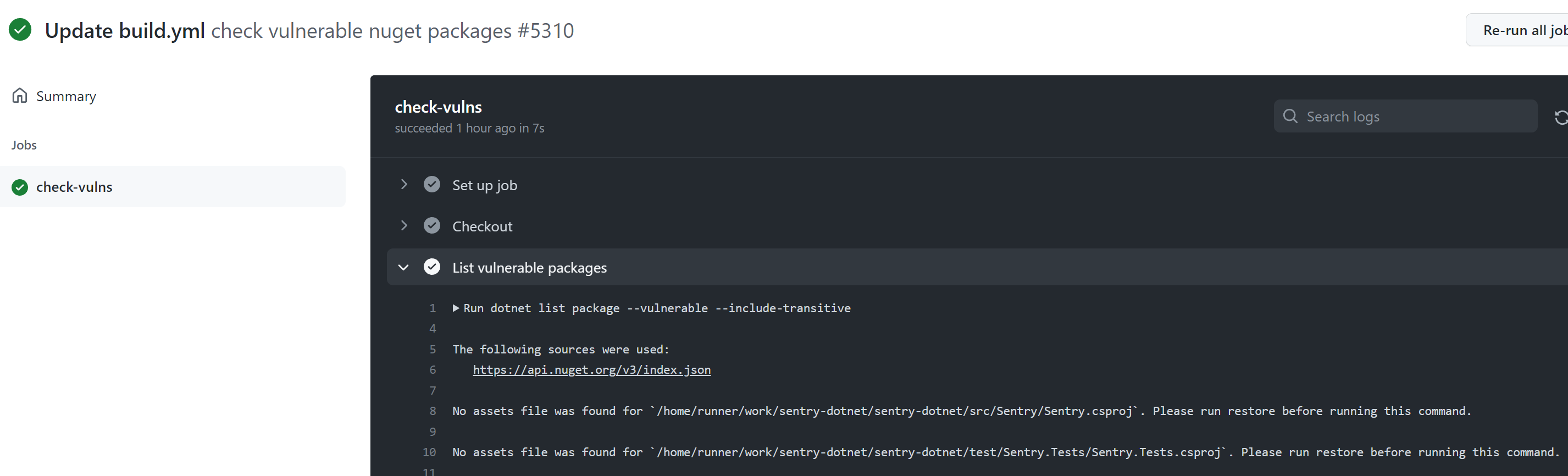 Check Vulnerable Nuget Packages Is Broken · Issue 1596 · Getsentrysentry Dotnet · Github