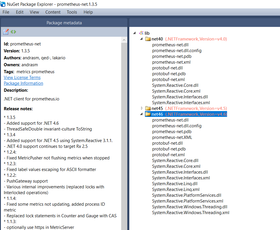 Current nuspec includes System.Reactive.* in nuget lib dir · Issue #61 · prometheus-net ...