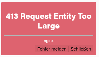 Error 413 when uploading a file (Windows 10) · Issue #2524 · filebrowser/filebrowser · GitHub