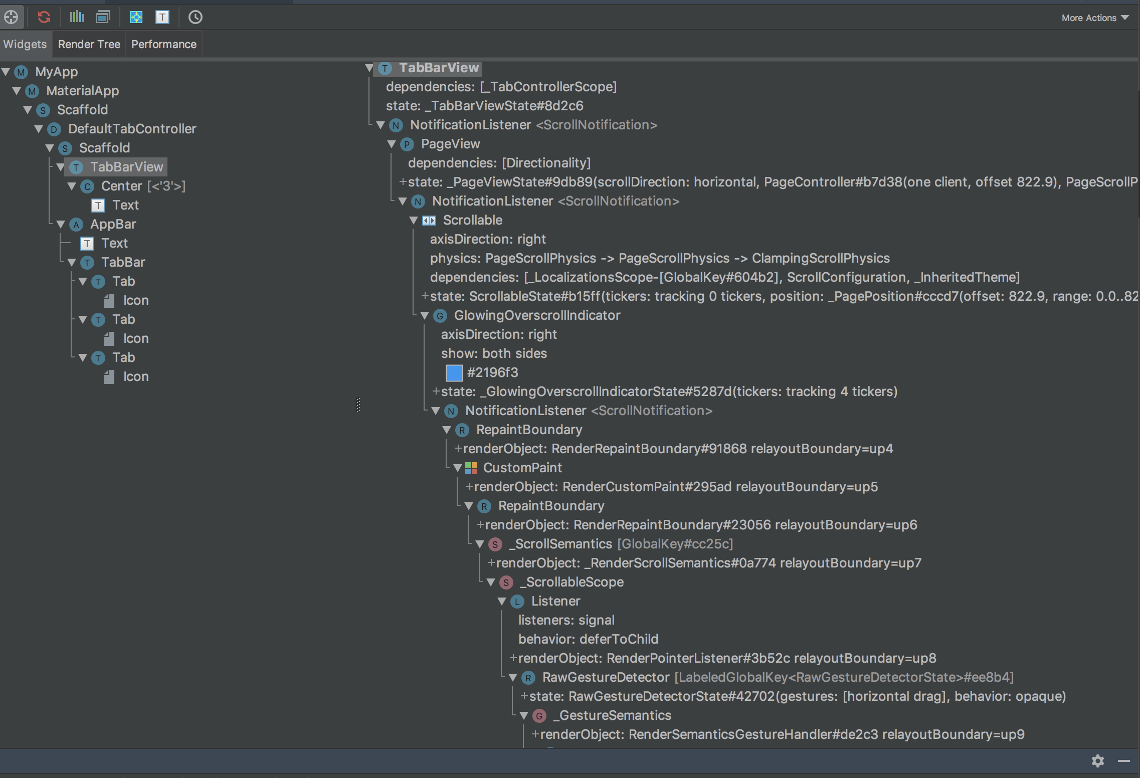 On The Last Item Of Tabbarview There Are Two Views In Widget Tree · Issue 28385 · Flutter