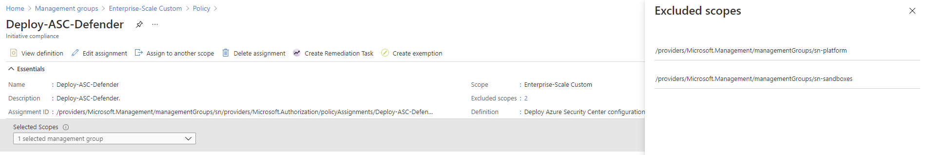 Add a way to manage excluded scopes in the policy assignment · Issue ...