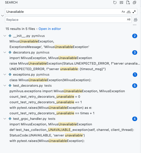 [Bug]: Typo `Unavaliable` in error message · Issue #1074 · milvus-io/pymilvus · GitHub