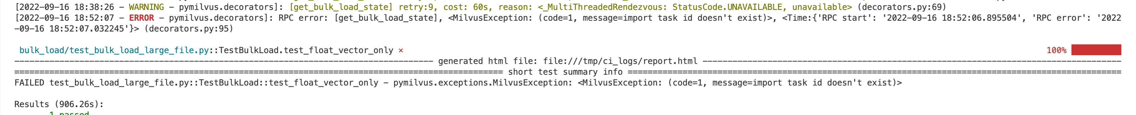 [Bug]: Get bulk load state raise error `Import task id doesn't exist` when task was not finished ...