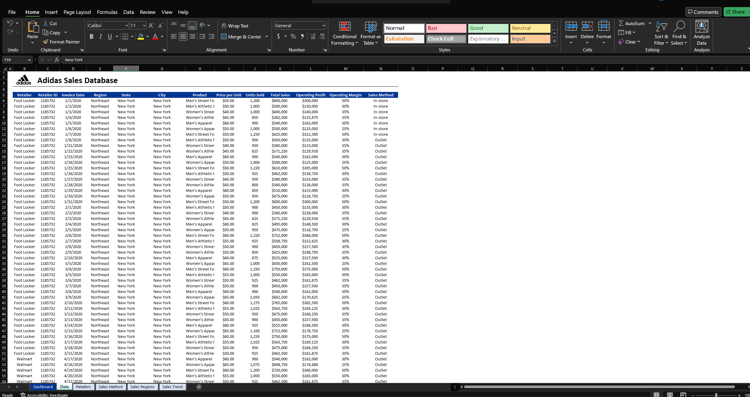 GitHub - jimmyngov/Adidas-Sales-Data-Dashboard-Project