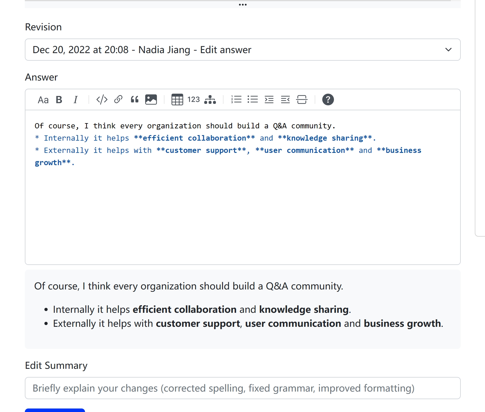 Markdown Syntax Problem Of Bulleted List In The Editor · Issue 137 · Answerdevanswer · Github 