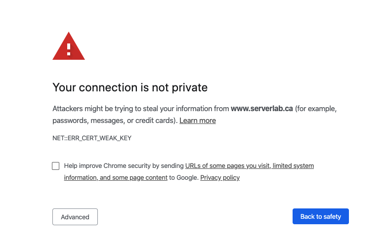 Chrome still show connection not private error after cert is added into key chain access · Issue ...