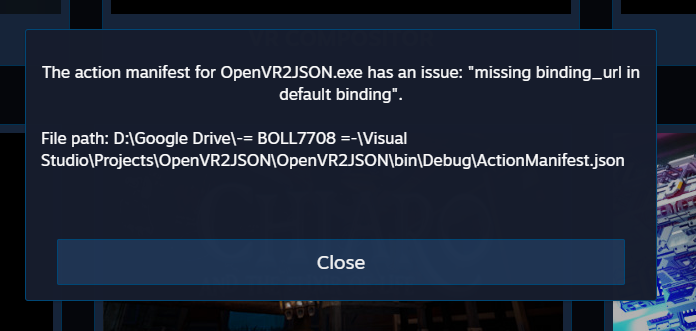 Background application does not appear in binding interface in SteamVR · Issue #879 ...