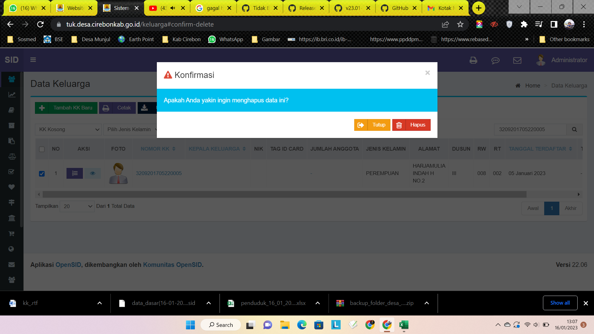 Bug/error: tidak bisa hapus KK kosong · Issue #6275 · OpenSID/OpenSID · GitHub