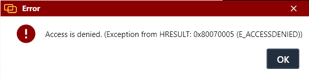HRESULT: 0x80070005 Access is denied. · Issue #86 · Ross-Patterson/Portals-Desktop-Organization ...