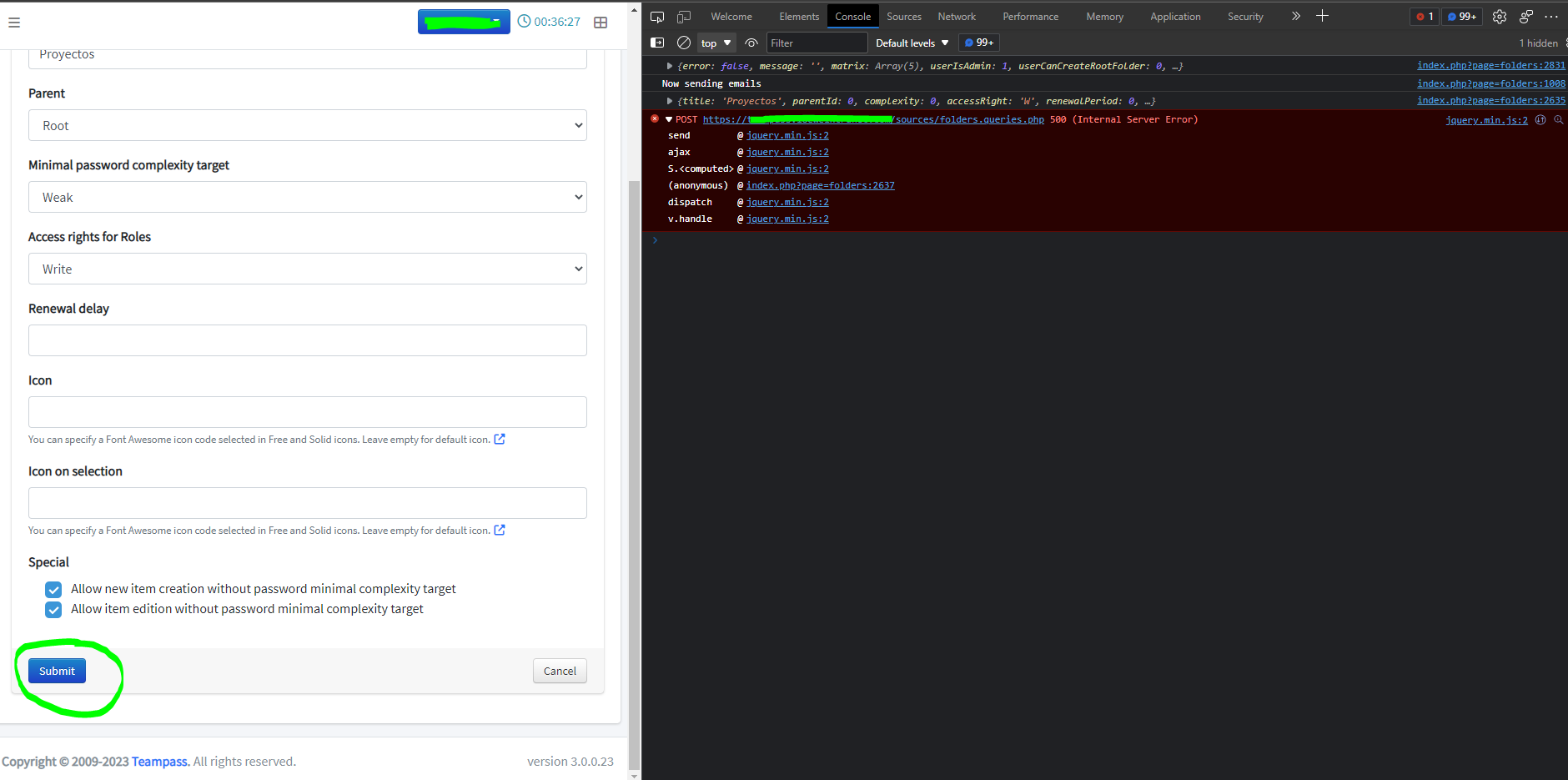 Error Creating New Folders · Issue 3557 · Nilsteampassnetteampass · Github 