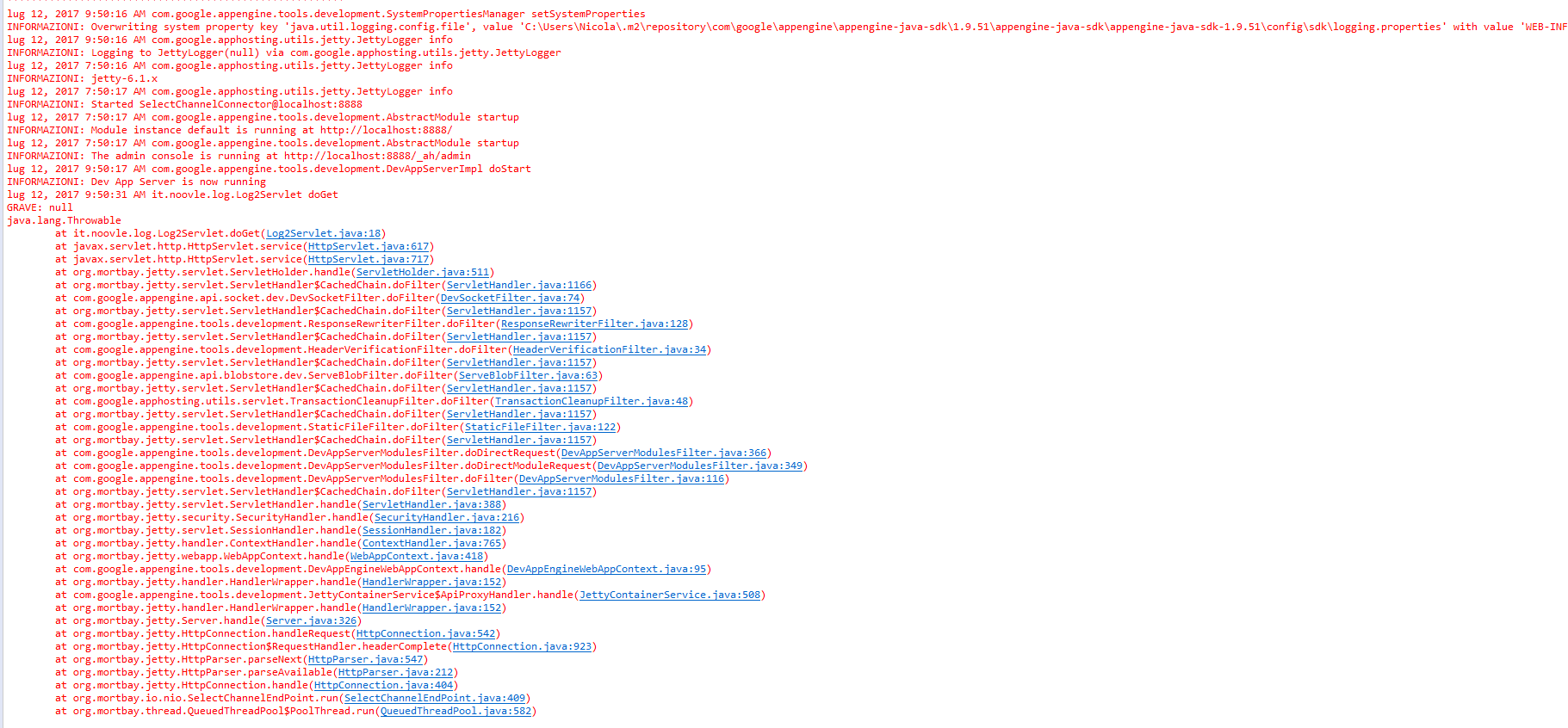 Stacktrace hyperlinks in console output · Issue #2140 · GoogleCloudPlatform/google-cloud-eclipse ...