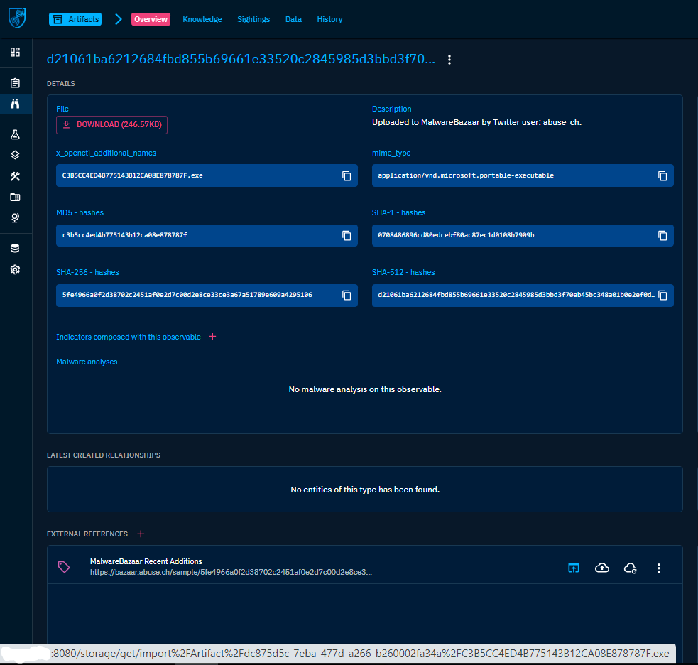 Are malicious files stored in OpenCTI? · Issue #4695 · OpenCTI-Platform/opencti · GitHub